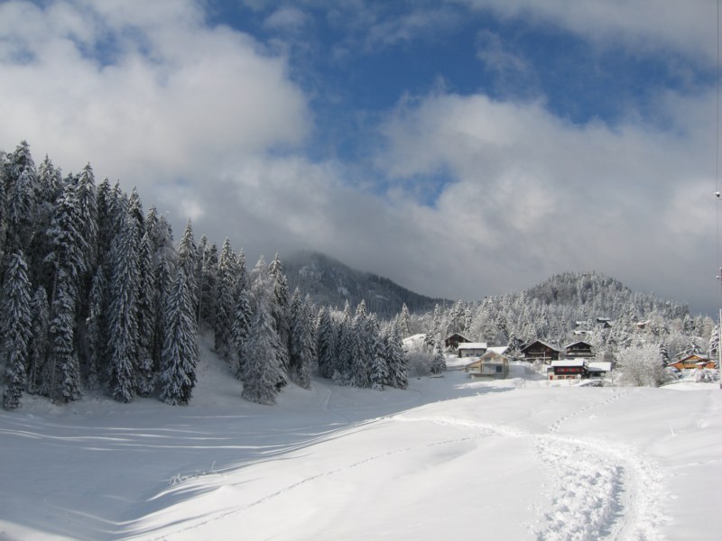 La Dôle en raquettes à neige depuis la Chenalette en dessus de St ...